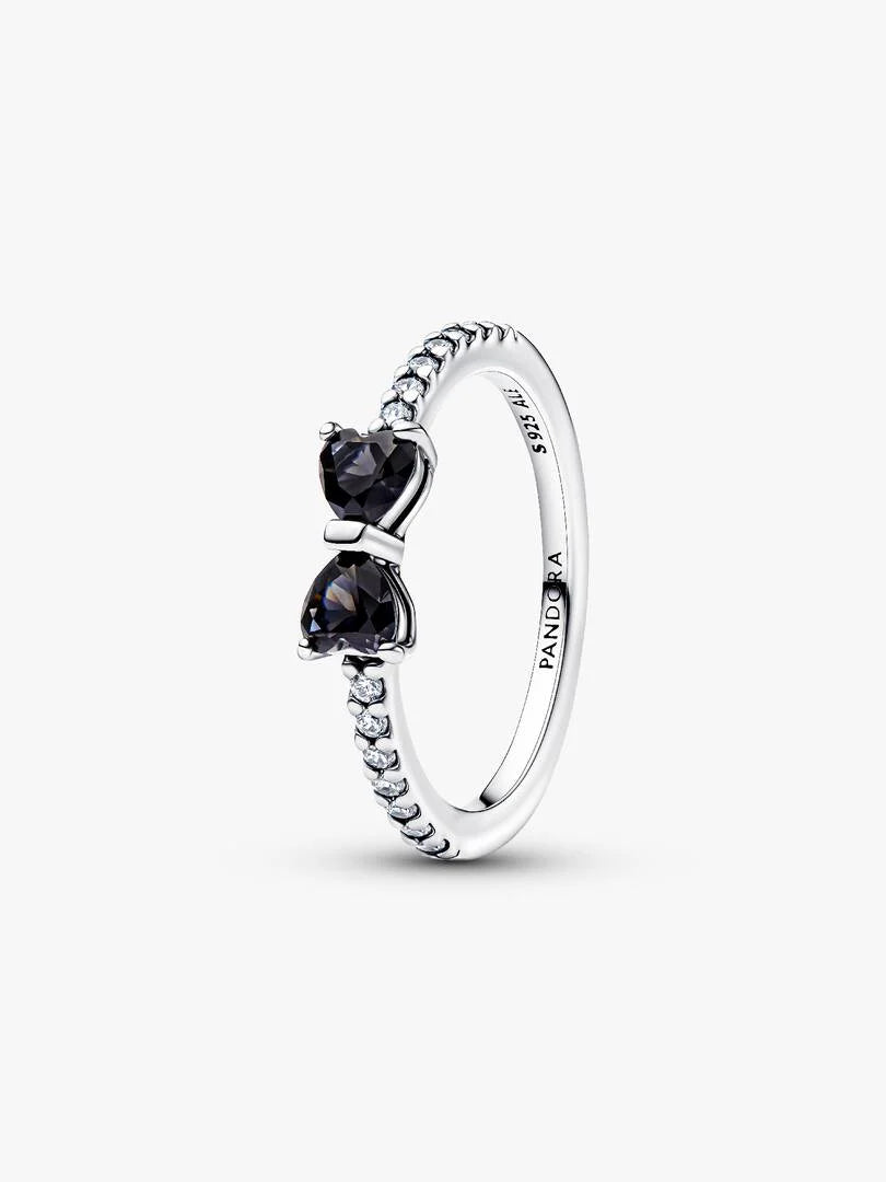 Pandora Sparkling Black Bow Ring - 193510C03 – Kavar