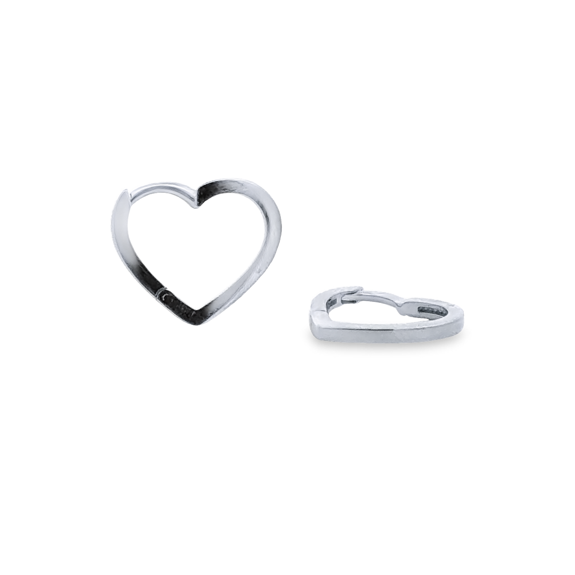 10 Karat White Gold Heart Hoop Earrings – Kavar